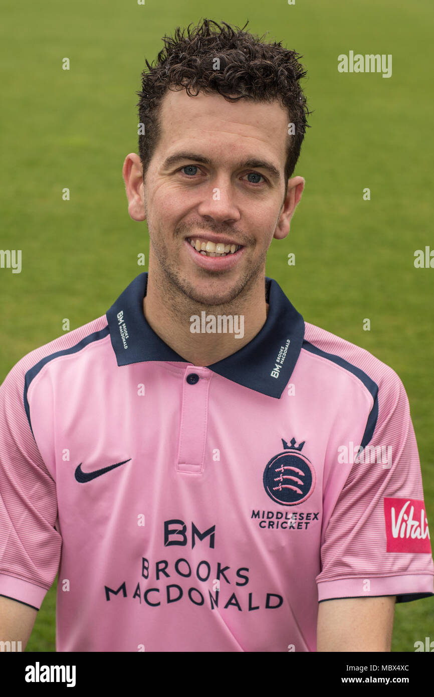 London, UK. 11th Apr, 2018. Nathan Sowter of Middlesex County Cricket ...