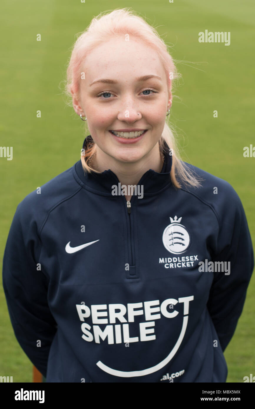 London Uk 11th Apr 2018 Katie Wolfe Of Middlesex County Cricket Club Womens Team Credit