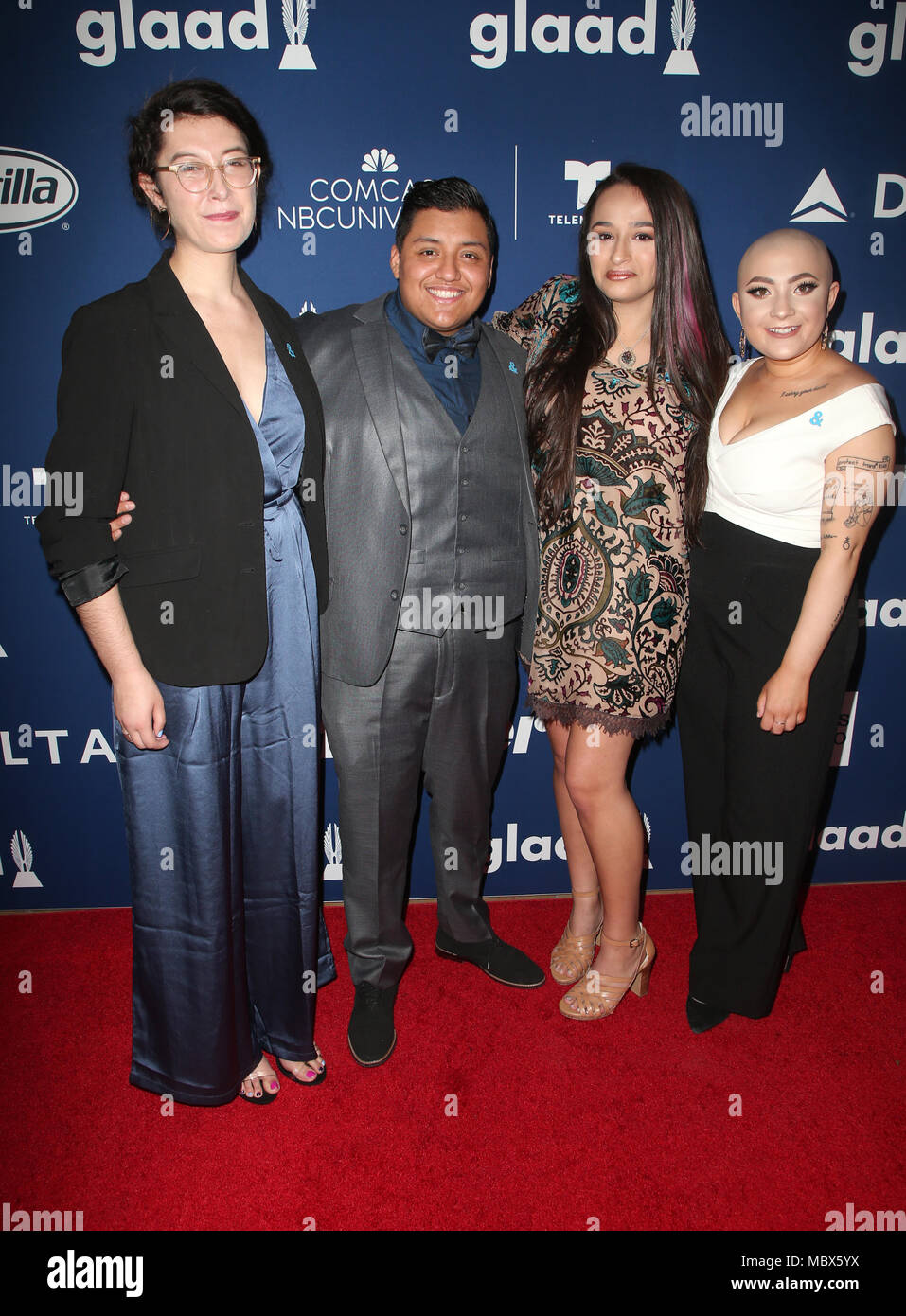 Beverly Hills, Ca. 11th Apr, 2018. Shayna Maci Warner, Gio Bravo, Jazz ...