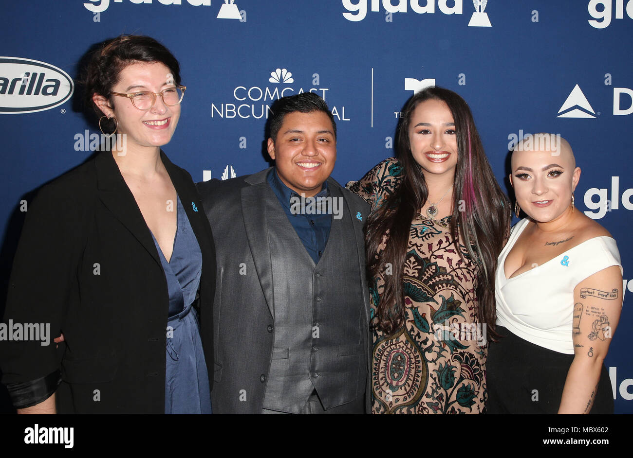 Beverly Hills, Ca. 11th Apr, 2018. Shayna Maci Warner, Gio Bravo, Jazz ...