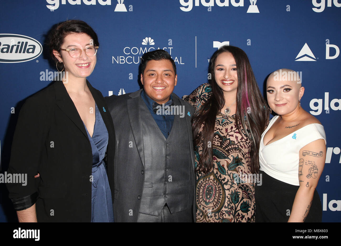 Beverly Hills, Ca. 11th Apr, 2018. Shayna Maci Warner, Gio Bravo, Jazz ...