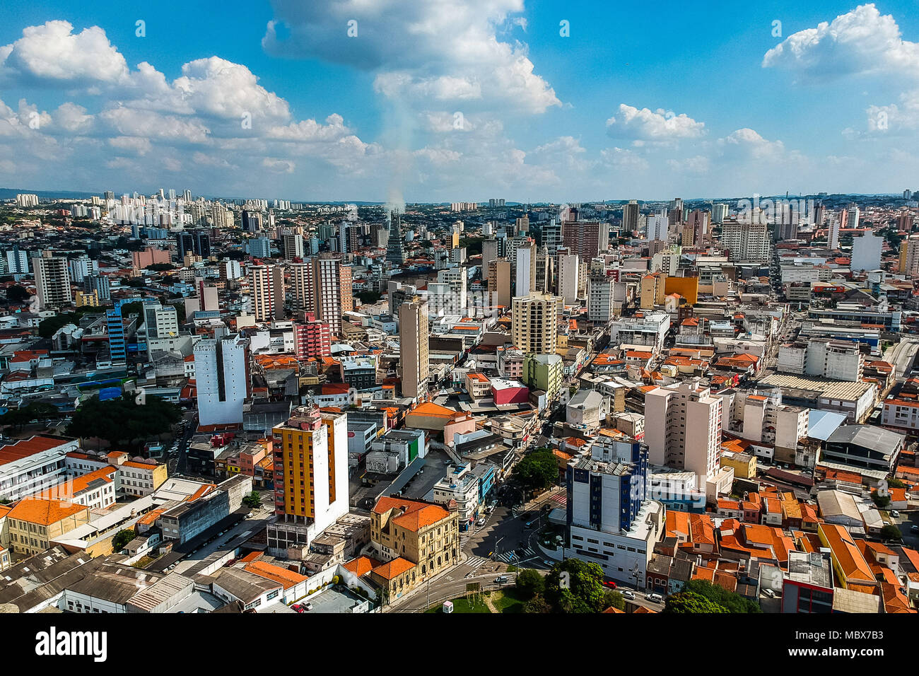 Sorocaba, Brazil. 11th Apr, 2018. Aerial image of the central region of ...