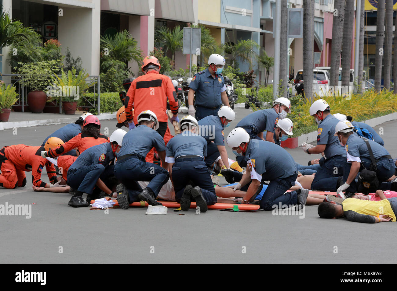 Quezon City, Philippines. 12th Apr, 2018. Members of the Special ...