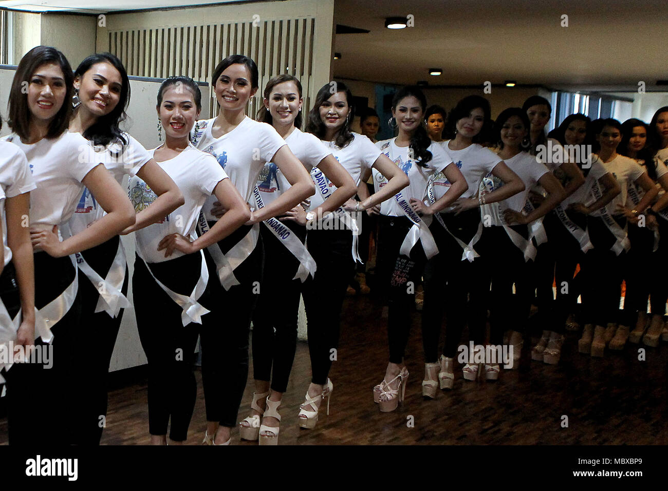 Quezon City, Philippines. 12th Apr, 2018. Policewomen gather for a ...
