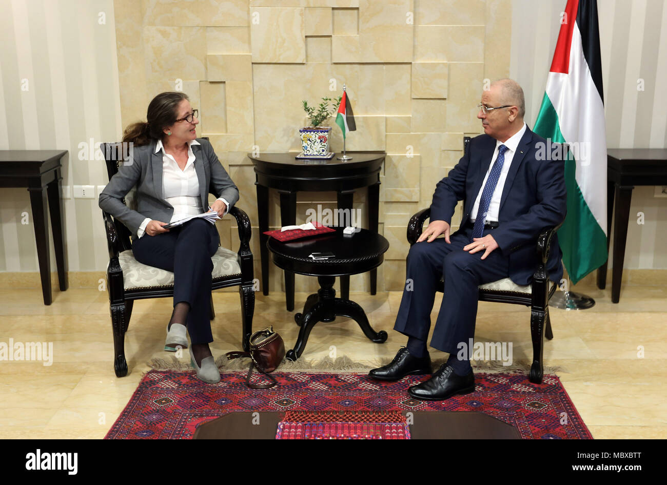 Ramallah, West Bank, Palestinian Territory. 12th Apr, 2018. Palestinian ...