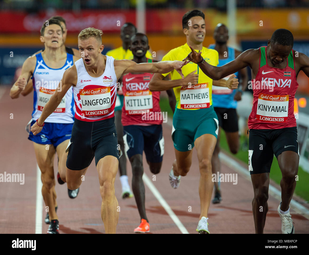 Men's 800m Final - Athletics Day 8 - Commonwealth Games 2018 Stock ...