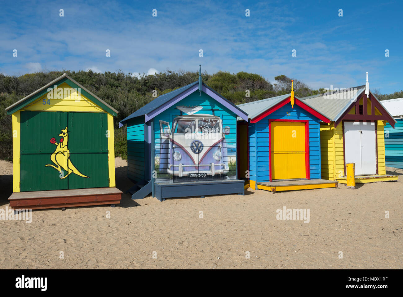 Melbourne beach huts hi-res stock photography and images - Alamy