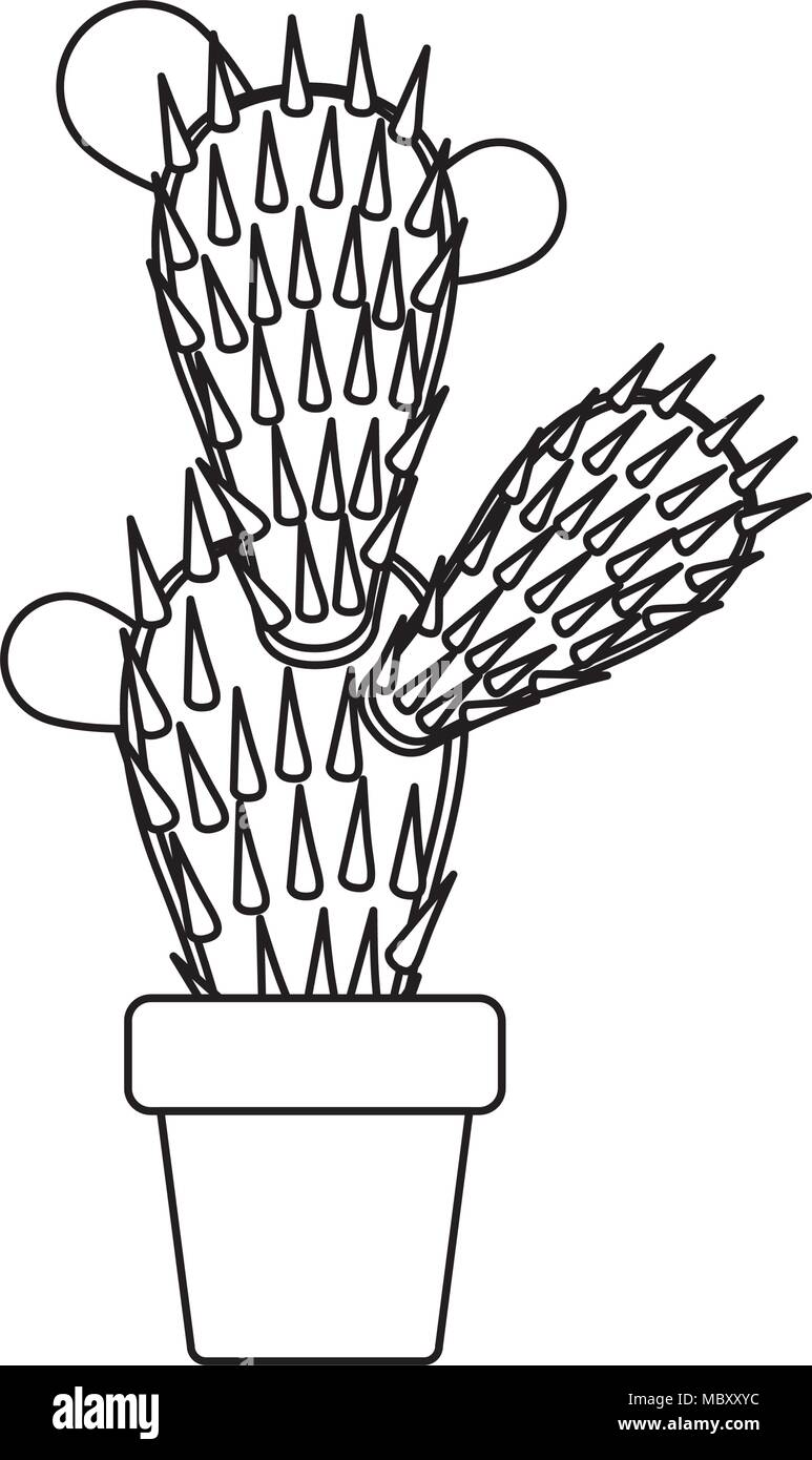 nopal cactus in pot Stock Vector Image & Art - Alamy