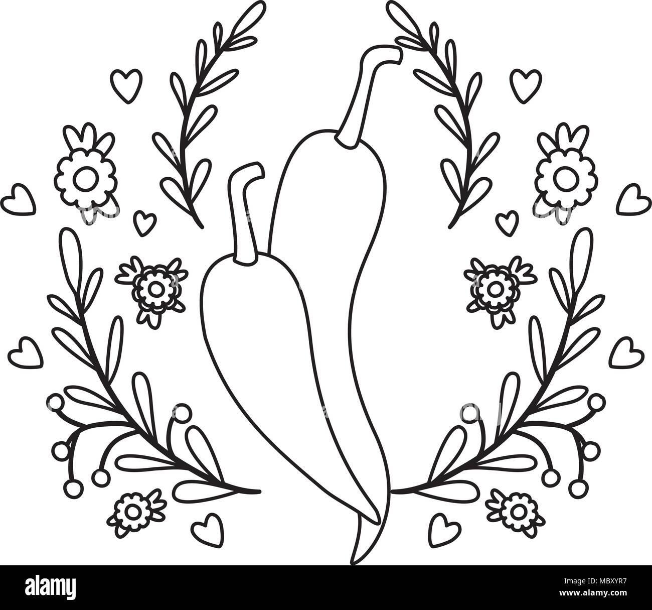 Chilli flowers Stock Vector Images - Alamy