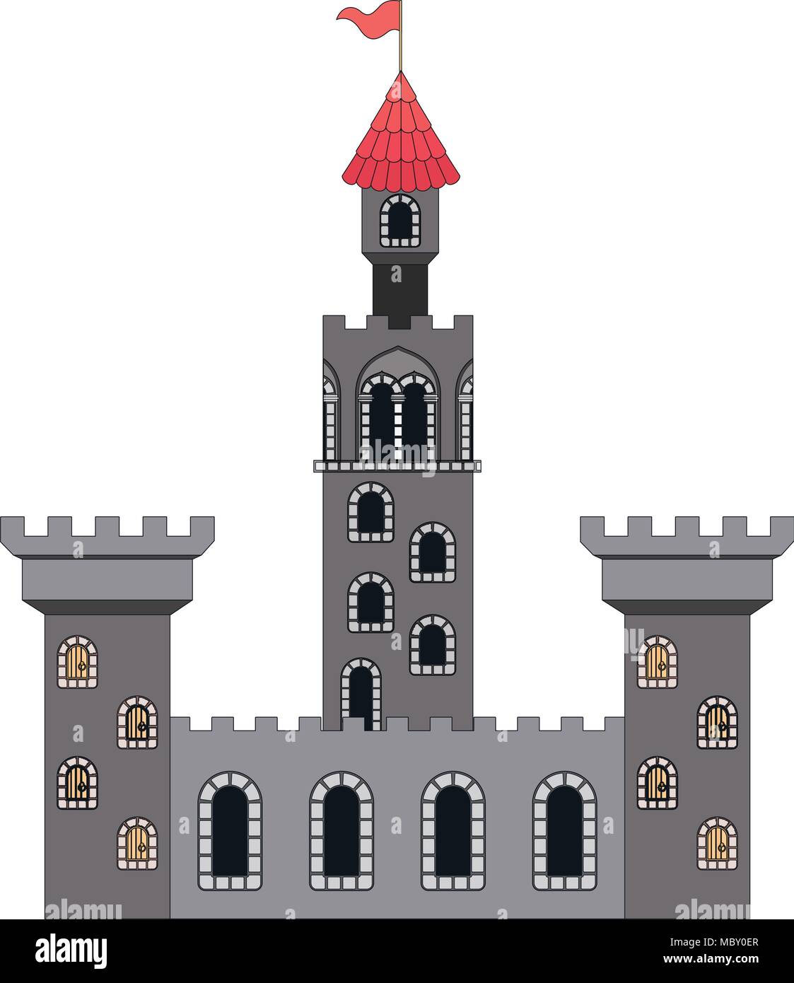 medieval castle with flags Stock Vector Image & Art - Alamy
