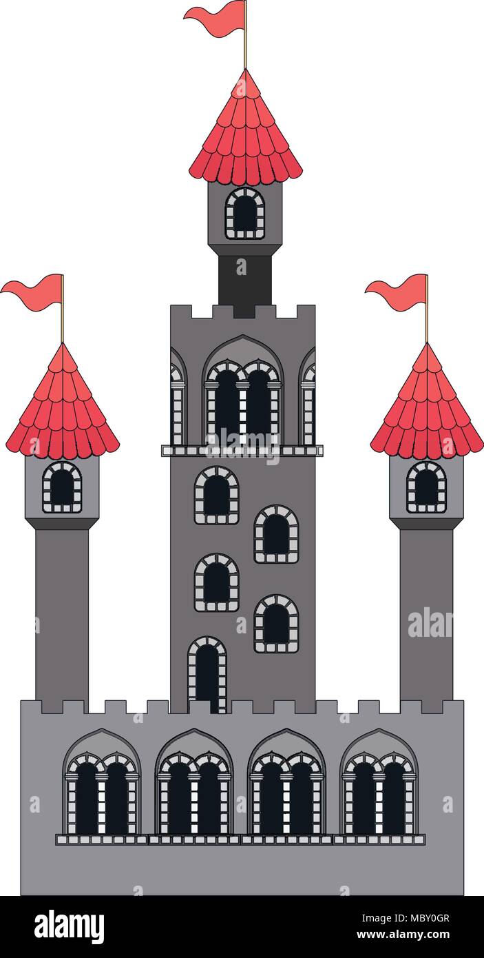 medieval castle with flags Stock Vector Image & Art - Alamy