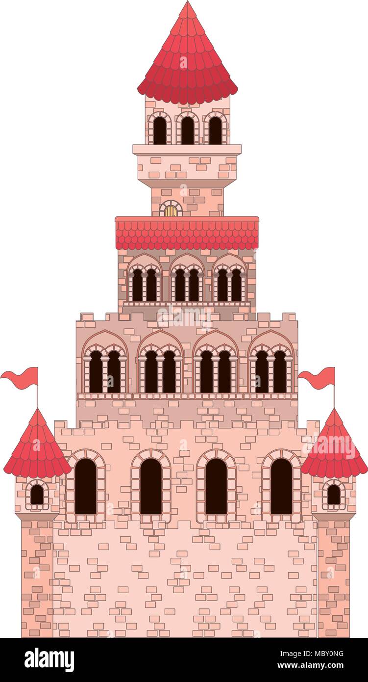 medieval castle with flags Stock Vector Image & Art - Alamy