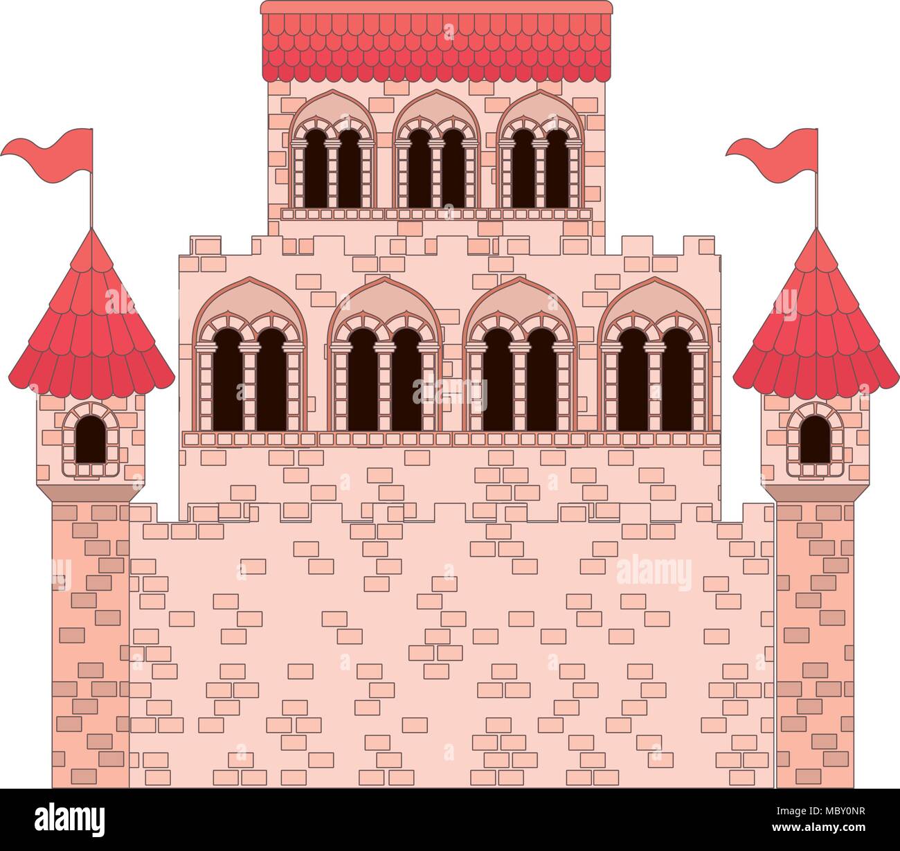 medieval castle with flags Stock Vector Image & Art - Alamy