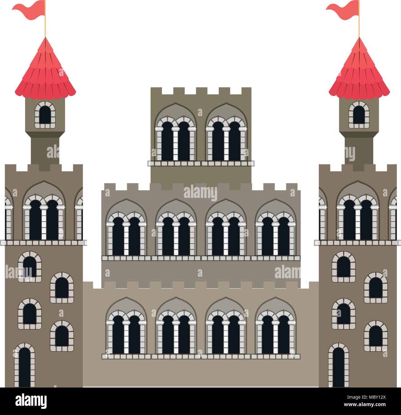medieval castle with flags Stock Vector Image & Art - Alamy