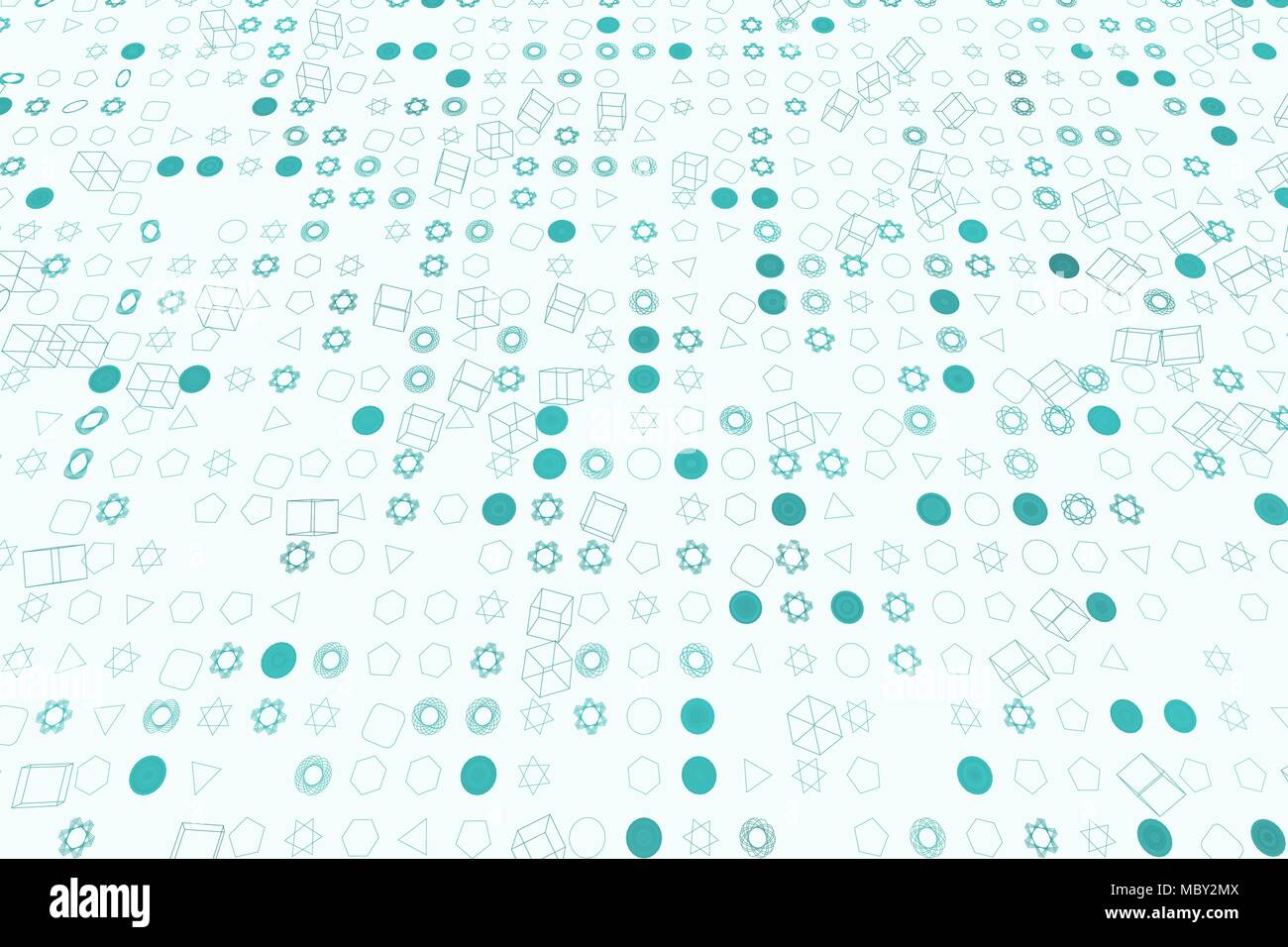 Background abstract mixed pattern for design. 3D perspective view. Style of mosaic or tile ...