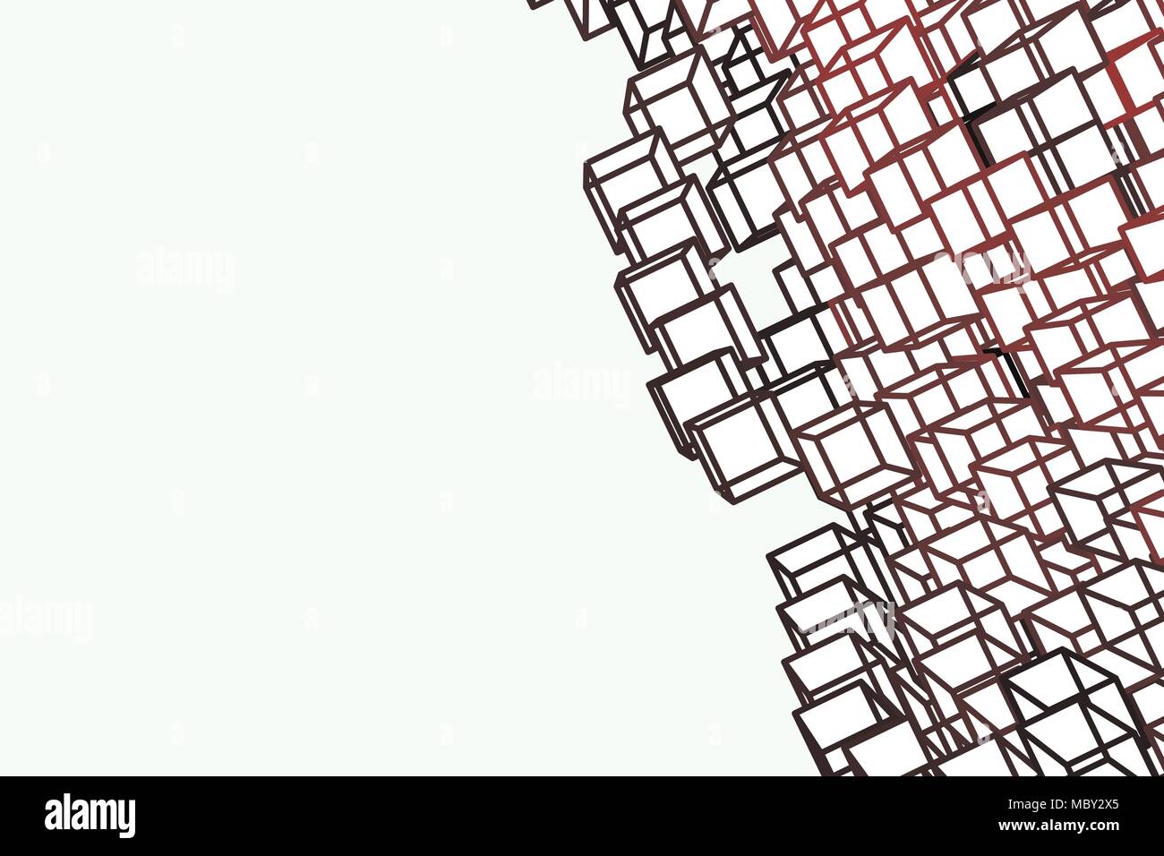 Modern geometrical square, rectangle background pattern abstract. 3D perspective view. Vector ...