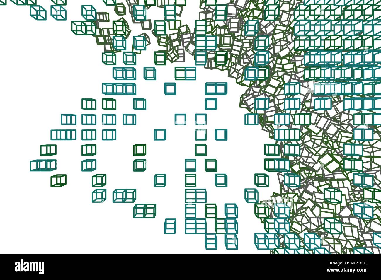 Conceptual background square, rectangle pattern for design. 3D perspective view. Vector ...