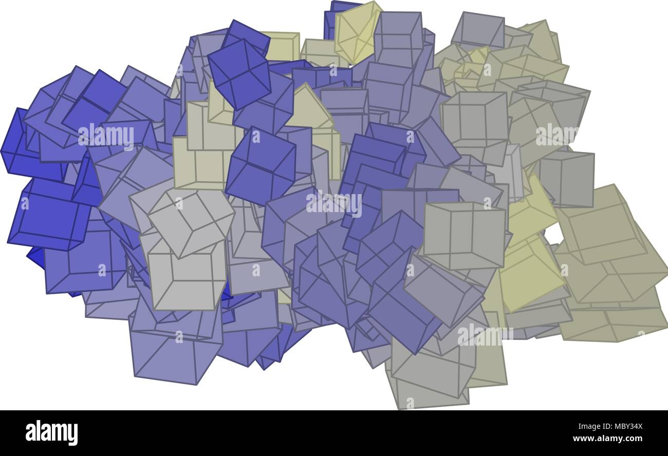 Color Abstract Square Rectangle Pattern Generative Art Background 3d Perspective View Vector