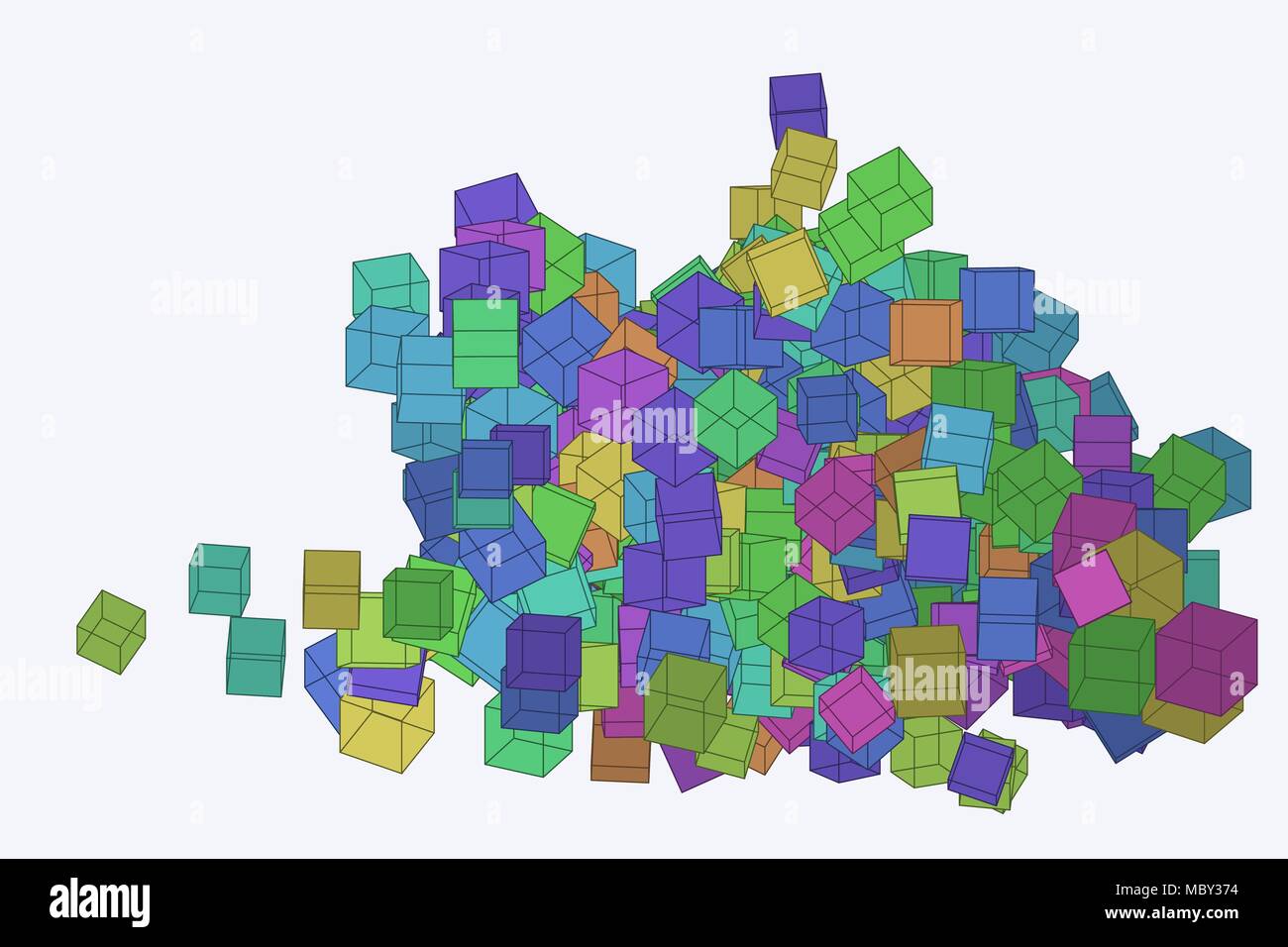 Shape of square, rectangle, abstract background pattern. 3D perspective view. Vector ...