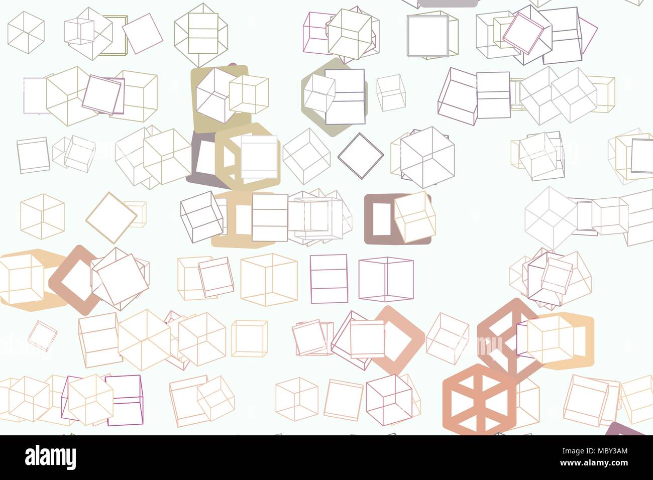 Modern Geometrical Square Rectangle Background Pattern Abstract 3d Perspective View Vector