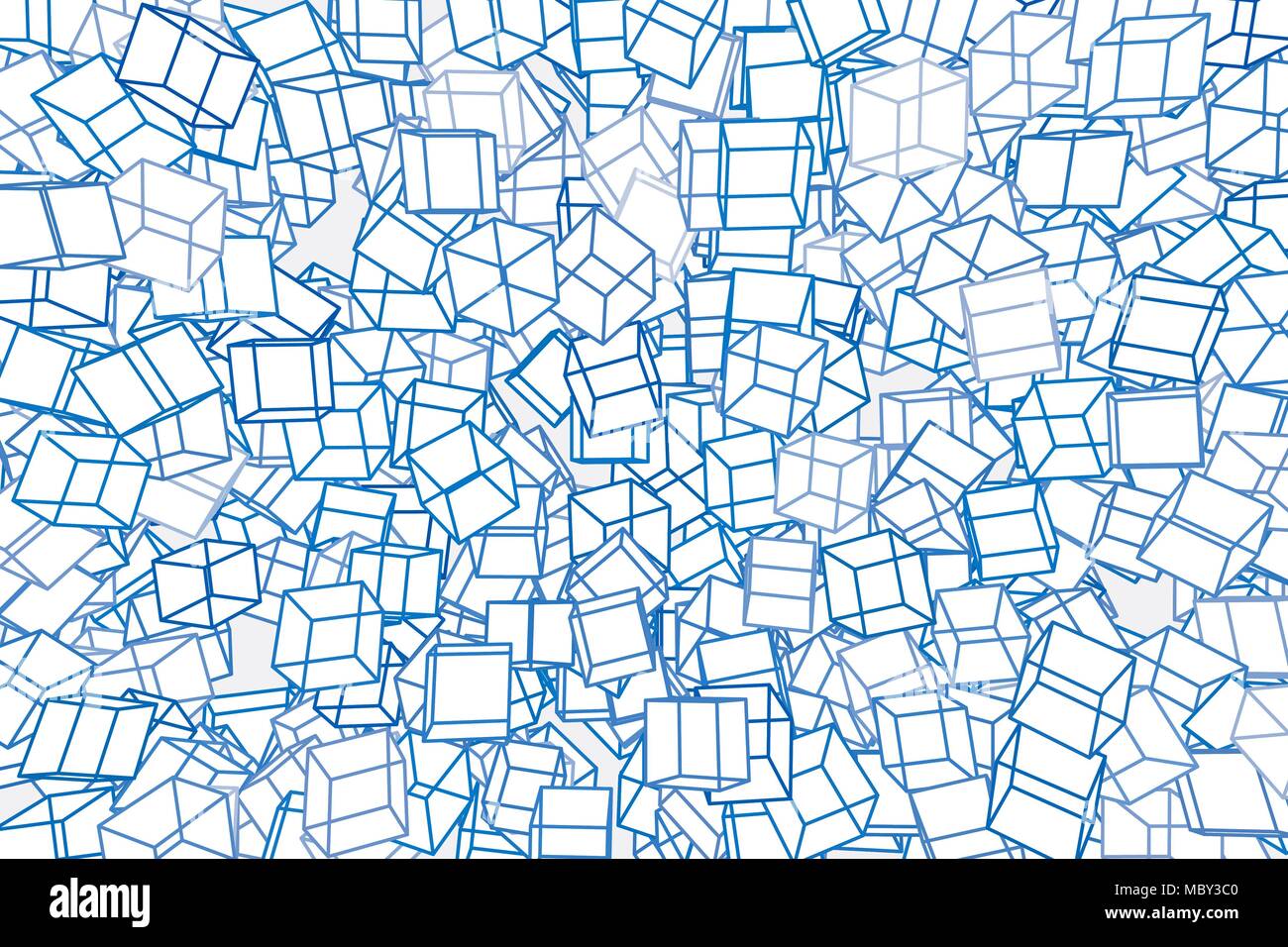 Color abstract square, rectangle pattern generative art background. 3D perspective view. Vector ...