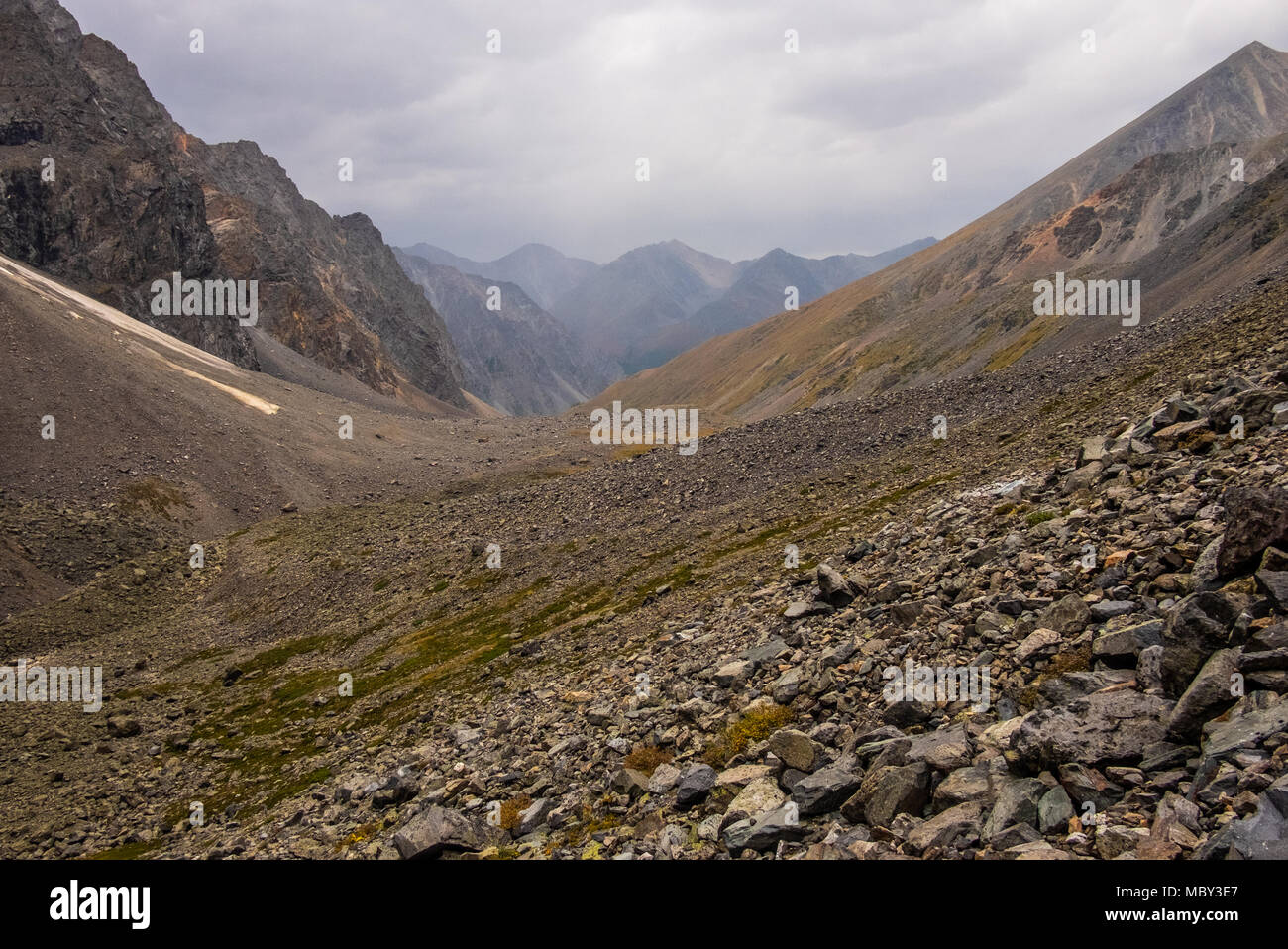 Mountain landscape. Mountain peaks in the republic of Altai Stock Photo ...