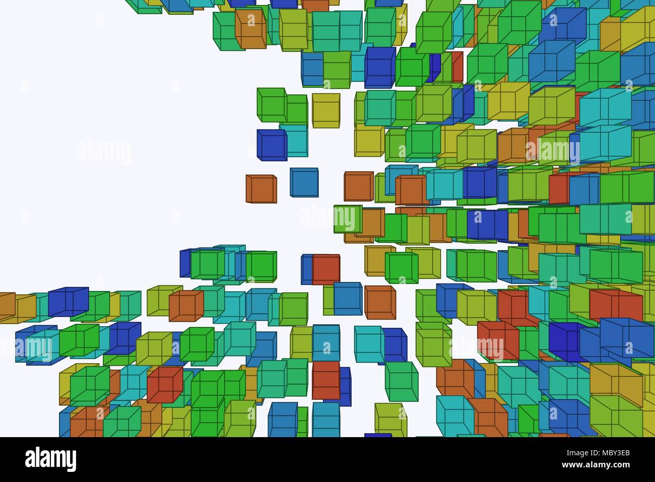 Abstract background with shape of square, rectangle pattern. 3D perspective view. Vector ...