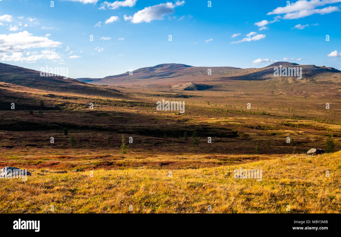Mountain landscape. Mountain peaks in the republic of Altai Stock Photo ...