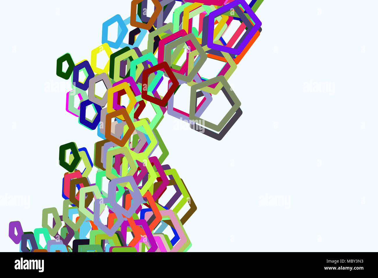 Conceptual background pentagon pattern for design. 3D perspective view ...