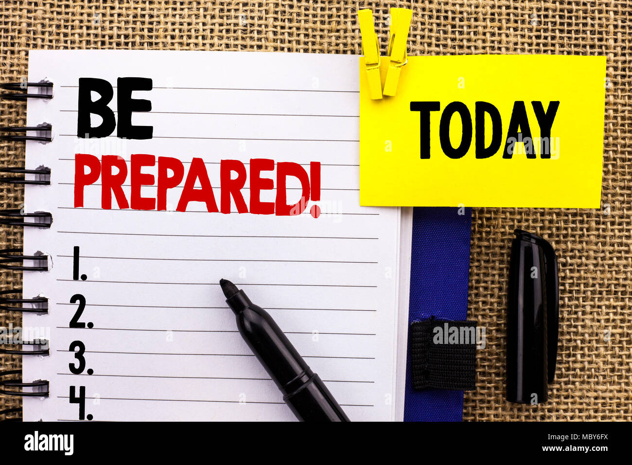 Word writing text Be Prepared Motivational Call. Business concept for ...