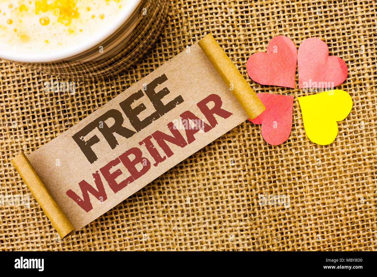 Writing note showing Free Webinar. Business photo showcasing Conference ...