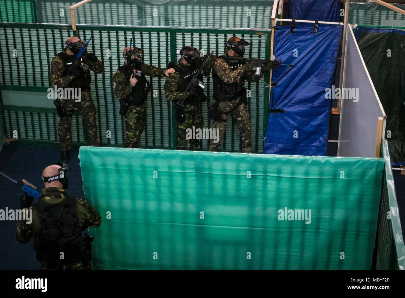 Members of the Serbian Special Anti-Terrorism Unit (SAJ) prepare to ...
