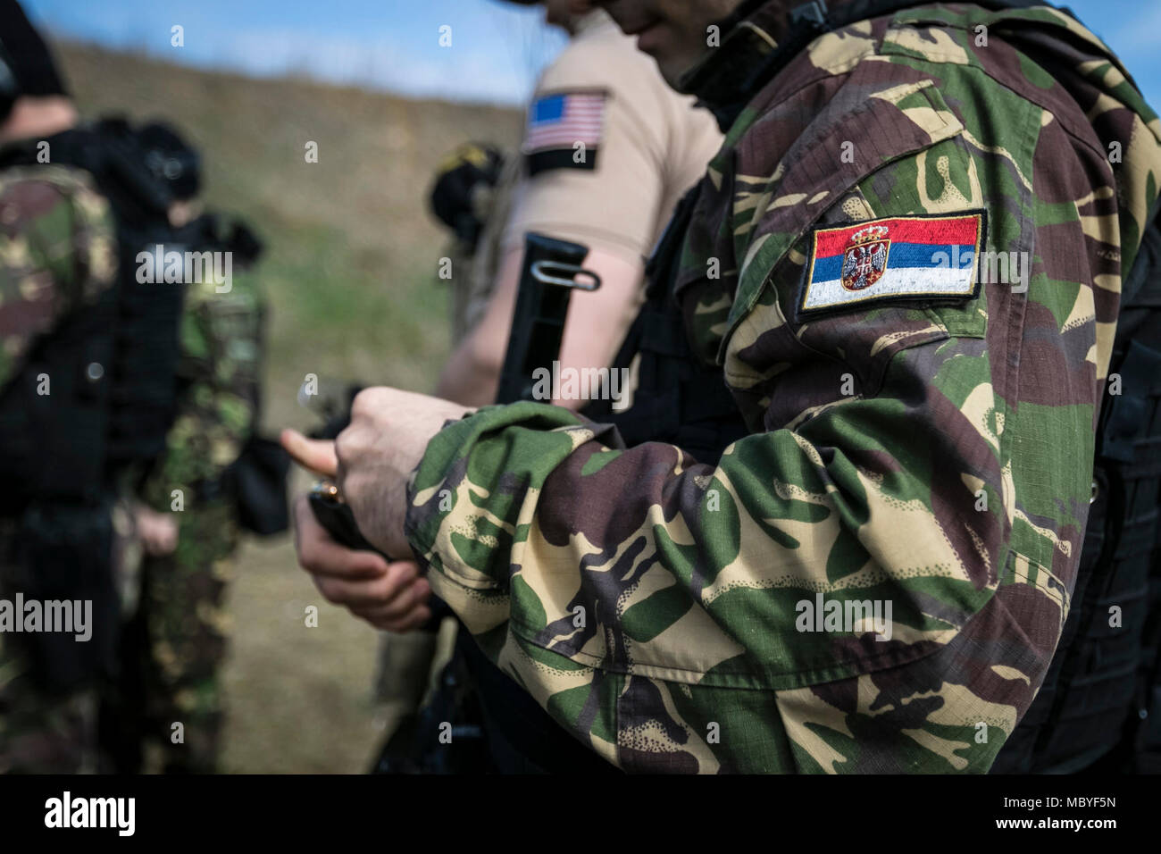 Members of the Serbian Special Anti-Terrorism Unit (SAJ) and U.S ...