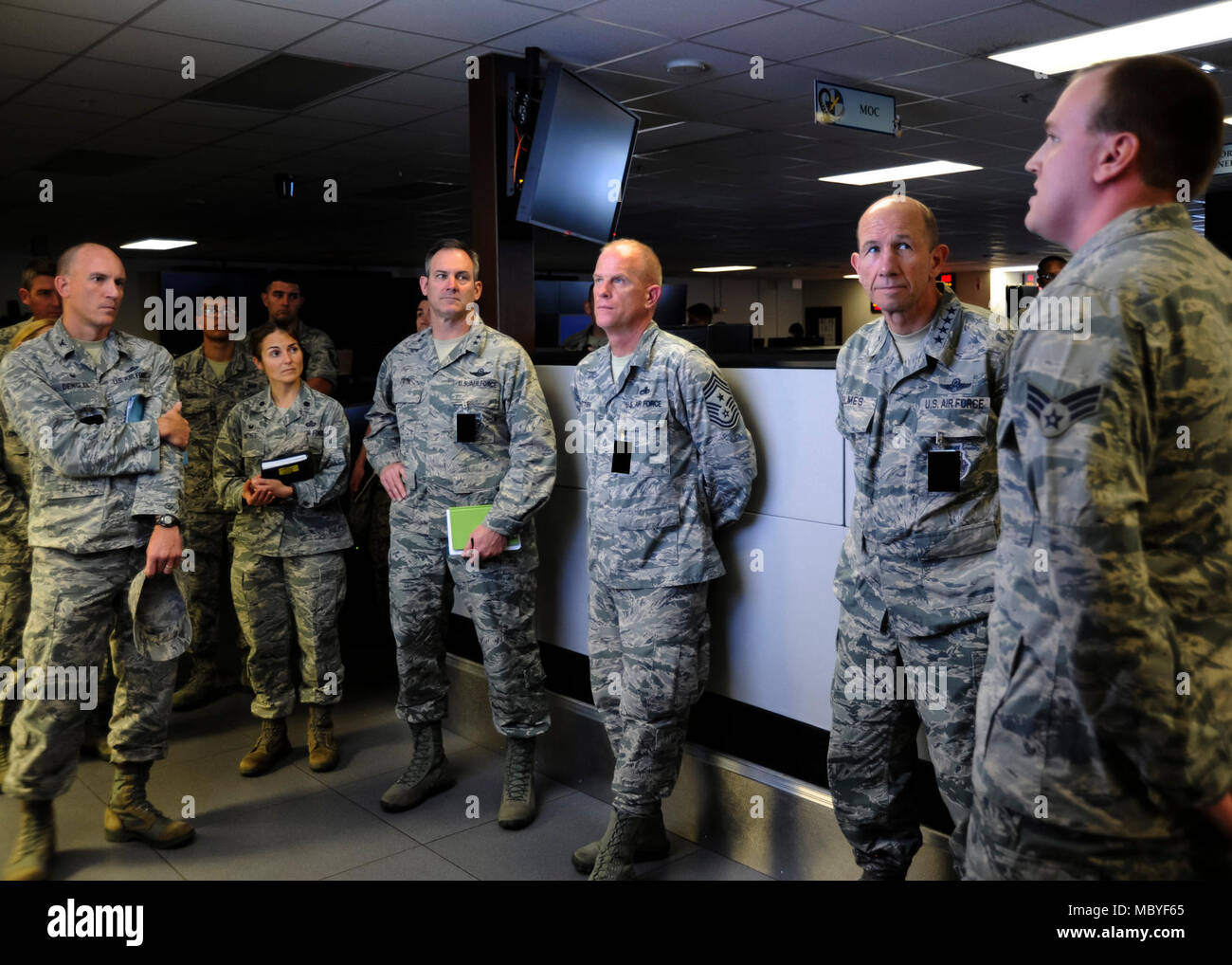 General Mike Holmes, commander of Air Combat Command (second from right ...