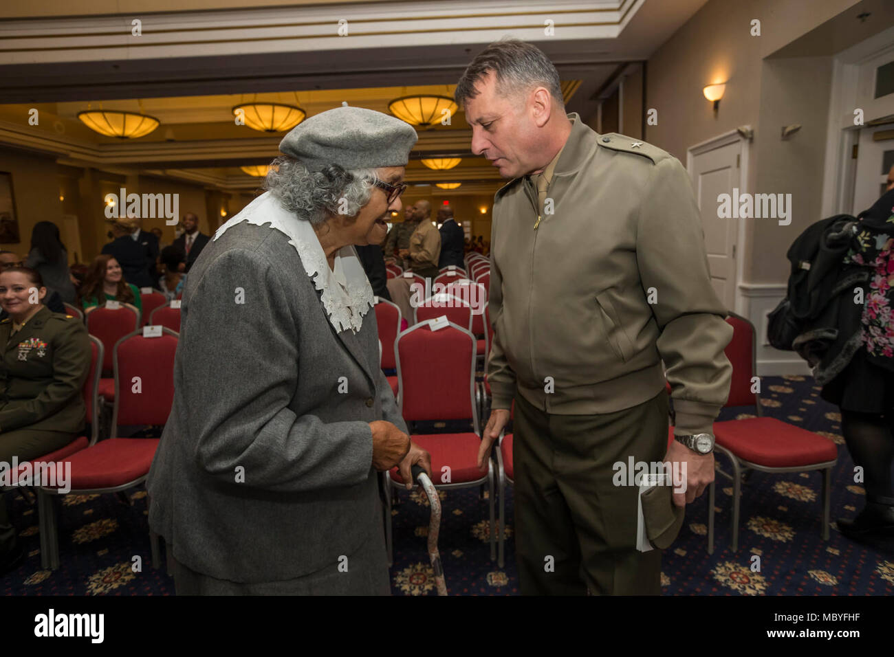 Attendees of U.S. Marine Corps Col. Ronald Jones, chief of behavioral ...
