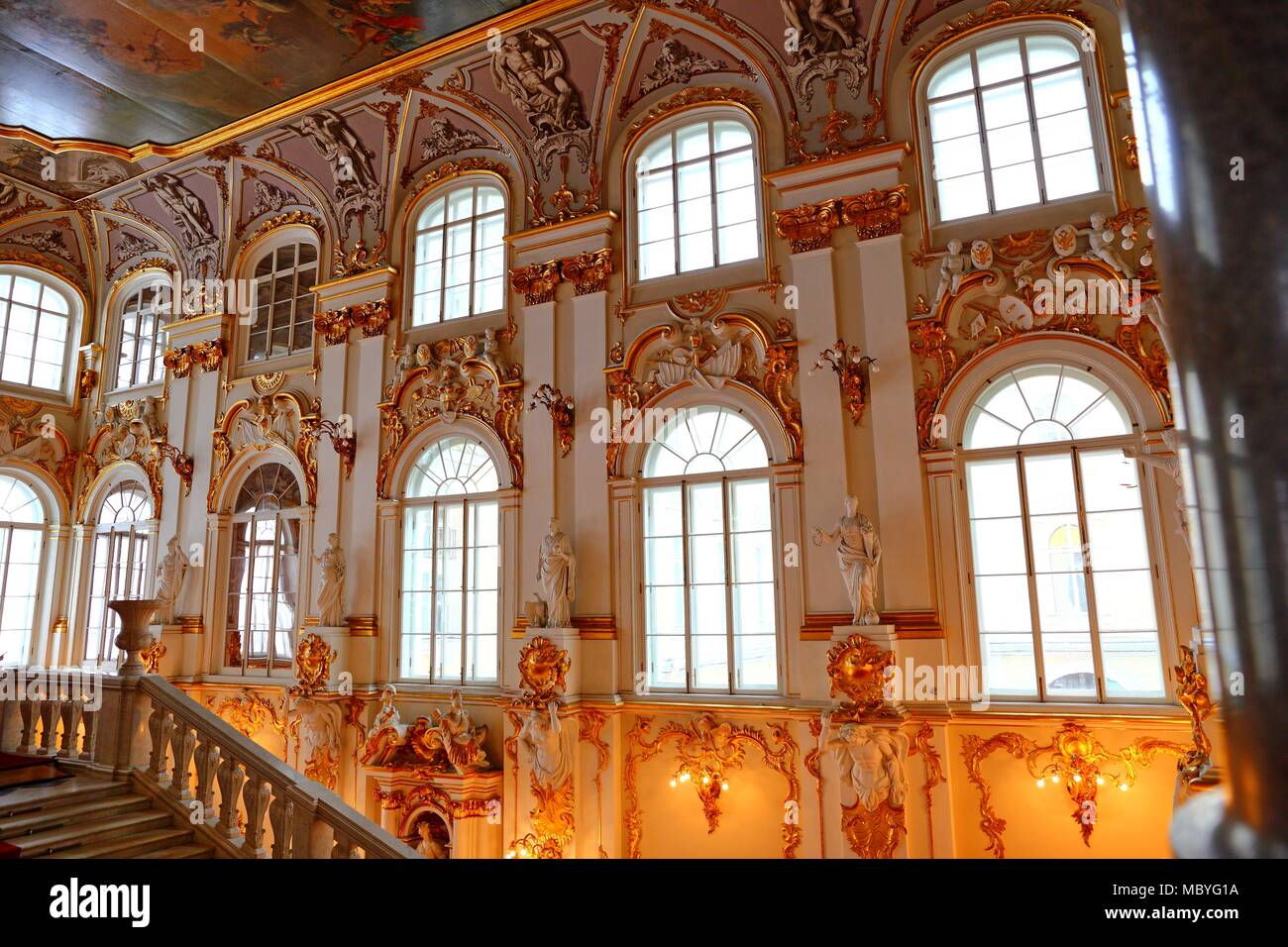 Jordan Staircase of the Winter Palace Stock Photo - Alamy
