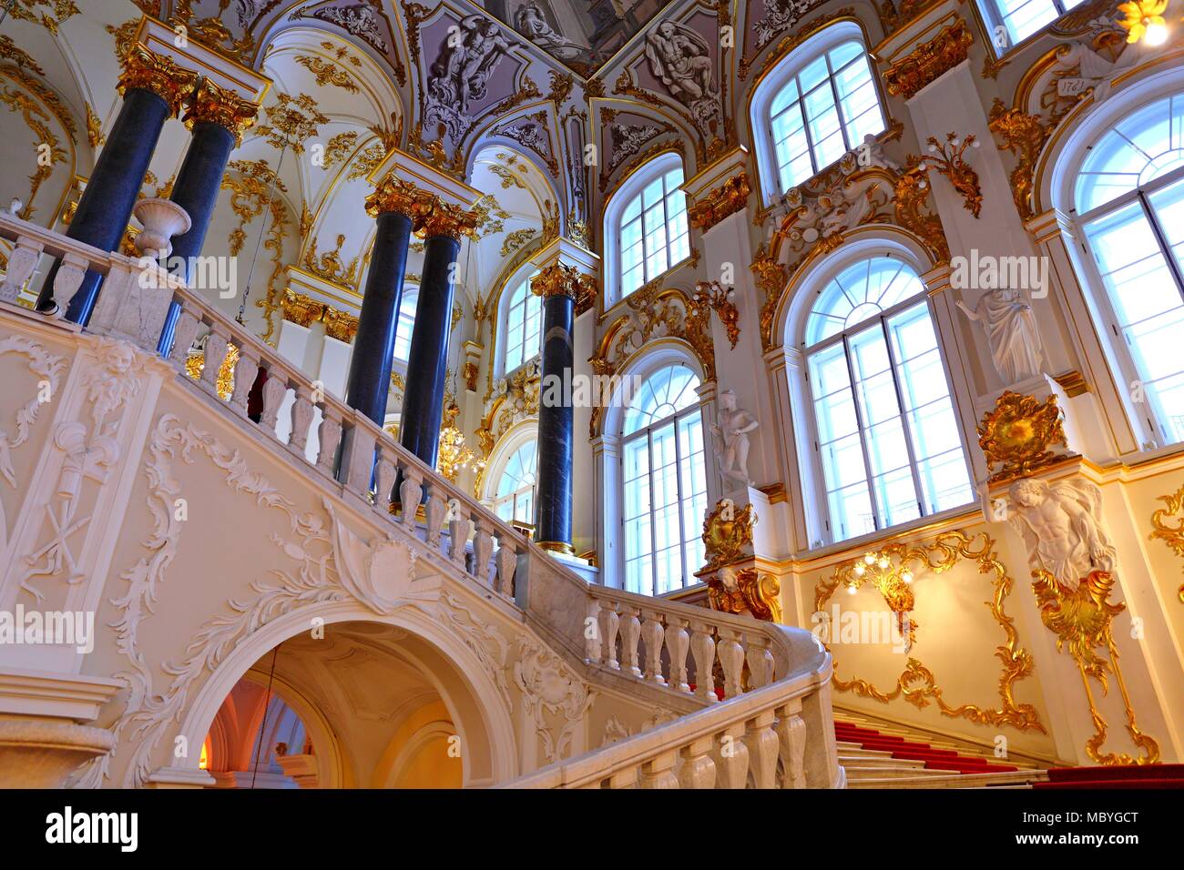Jordan Staircase of the Winter Palace Stock Photo - Alamy