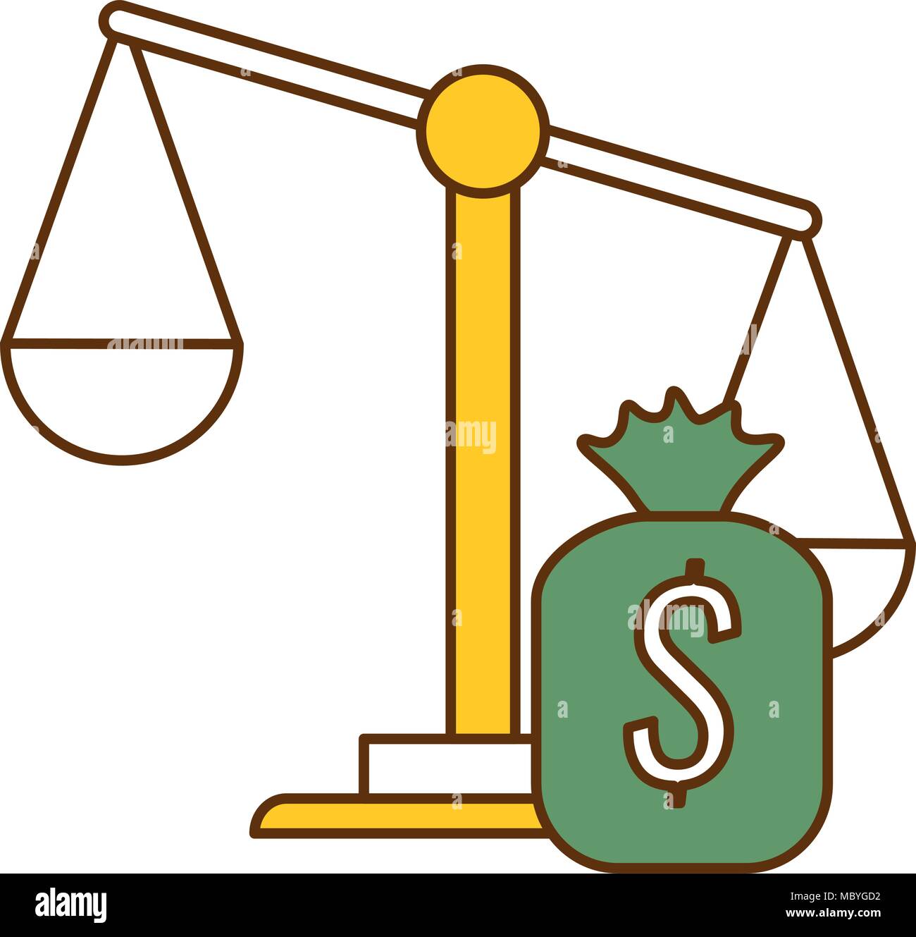 weight scale with money bag vector illustration design Stock Vector ...