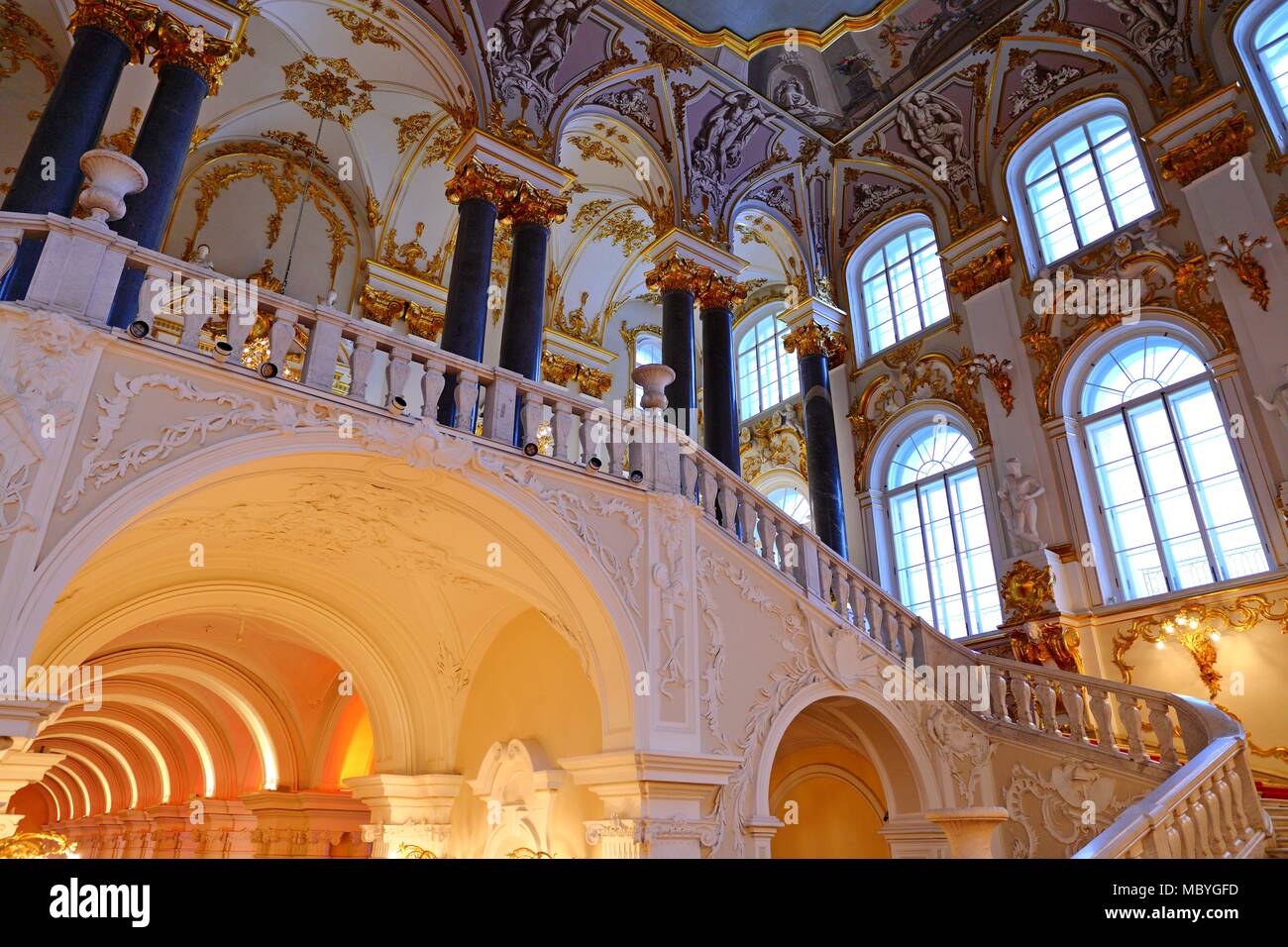 Jordan Staircase of the Winter Palace Stock Photo - Alamy