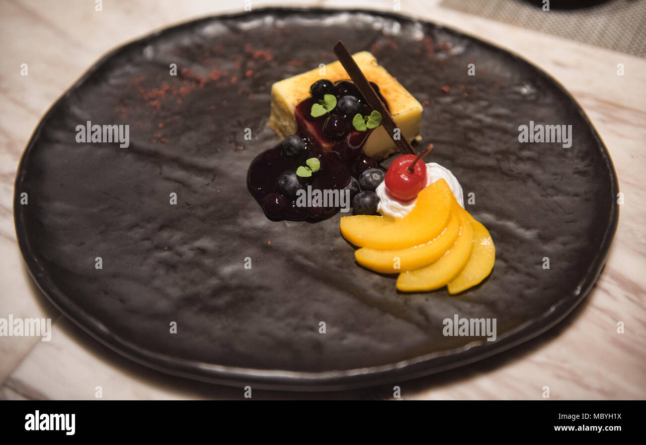 Fancy blueberry cheesecake Stock Photo - Alamy