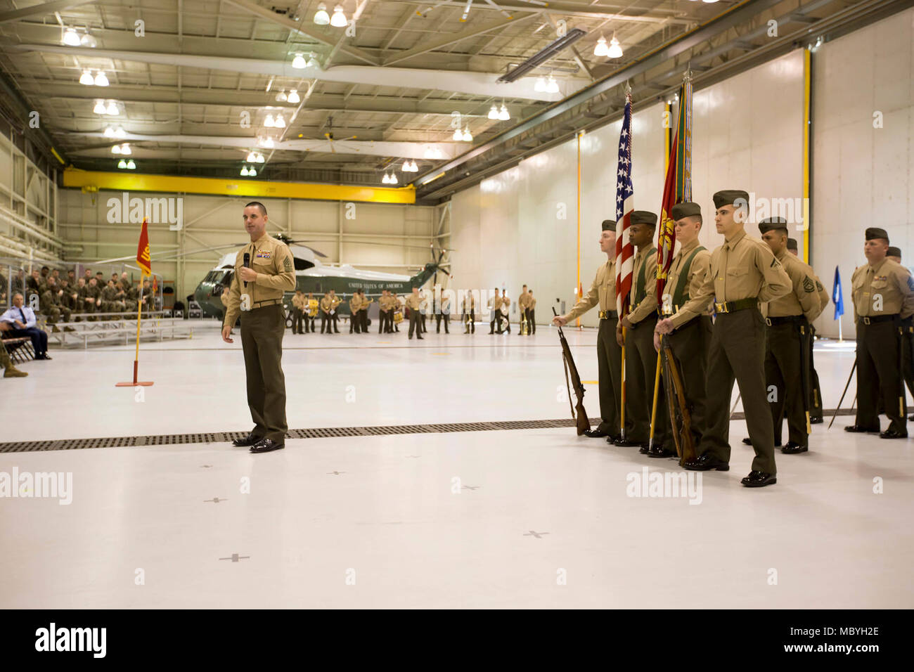 U.S. Marine Corps Sgt. Maj. Sean Cox, incoming sergeant major, HMX-1 ...