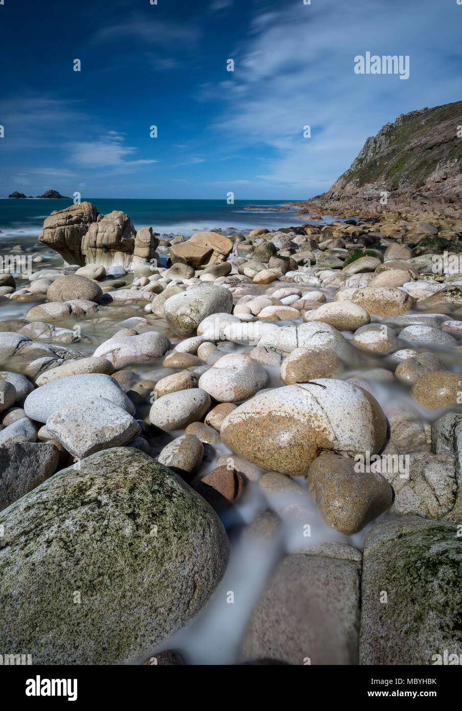 a beautiful, atmospheric and scenic cornish coastal landscape or ...
