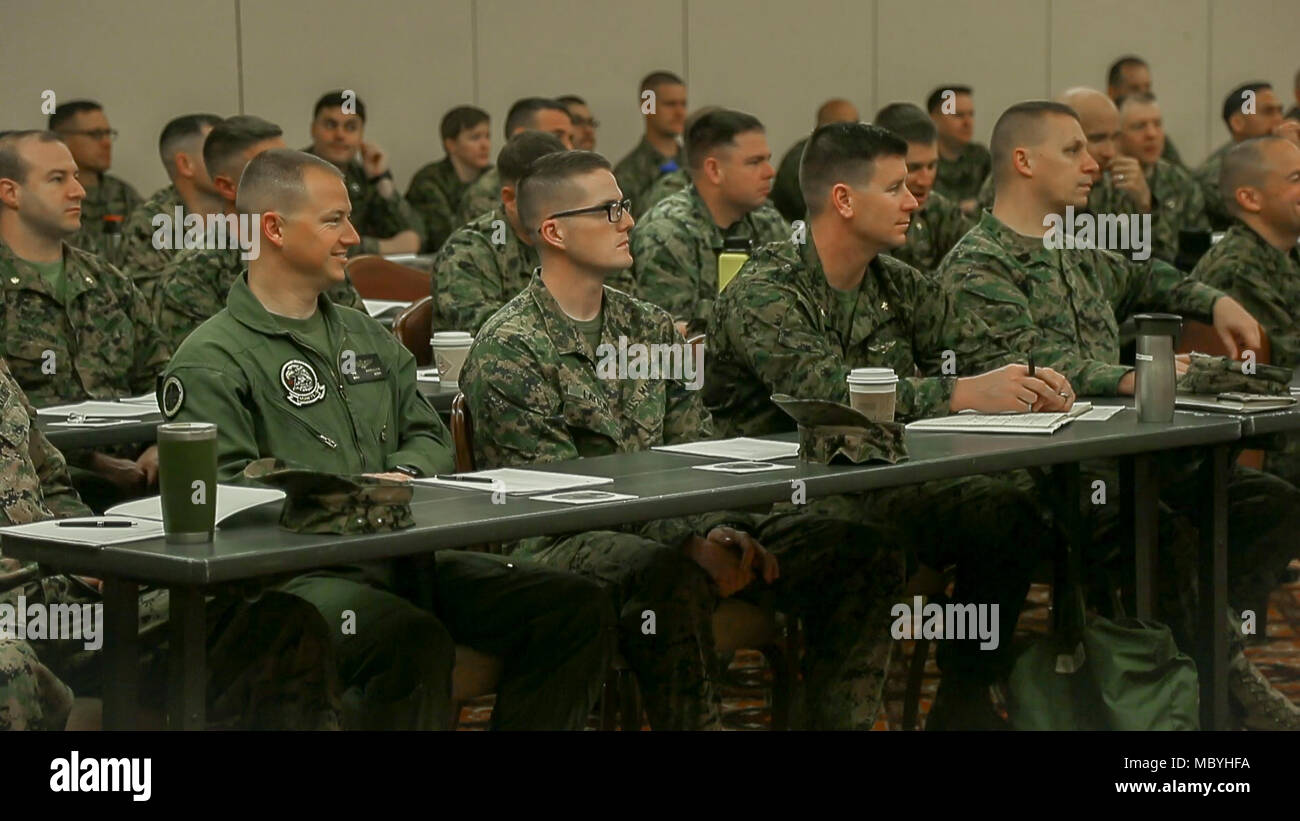 U.S. Marines attend the Marine Aviation Weapons and Tactics Squadron 1 ...