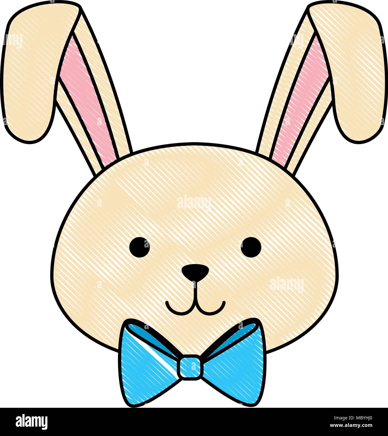 cute rabbit head easter celebration vector illustration design Stock ...