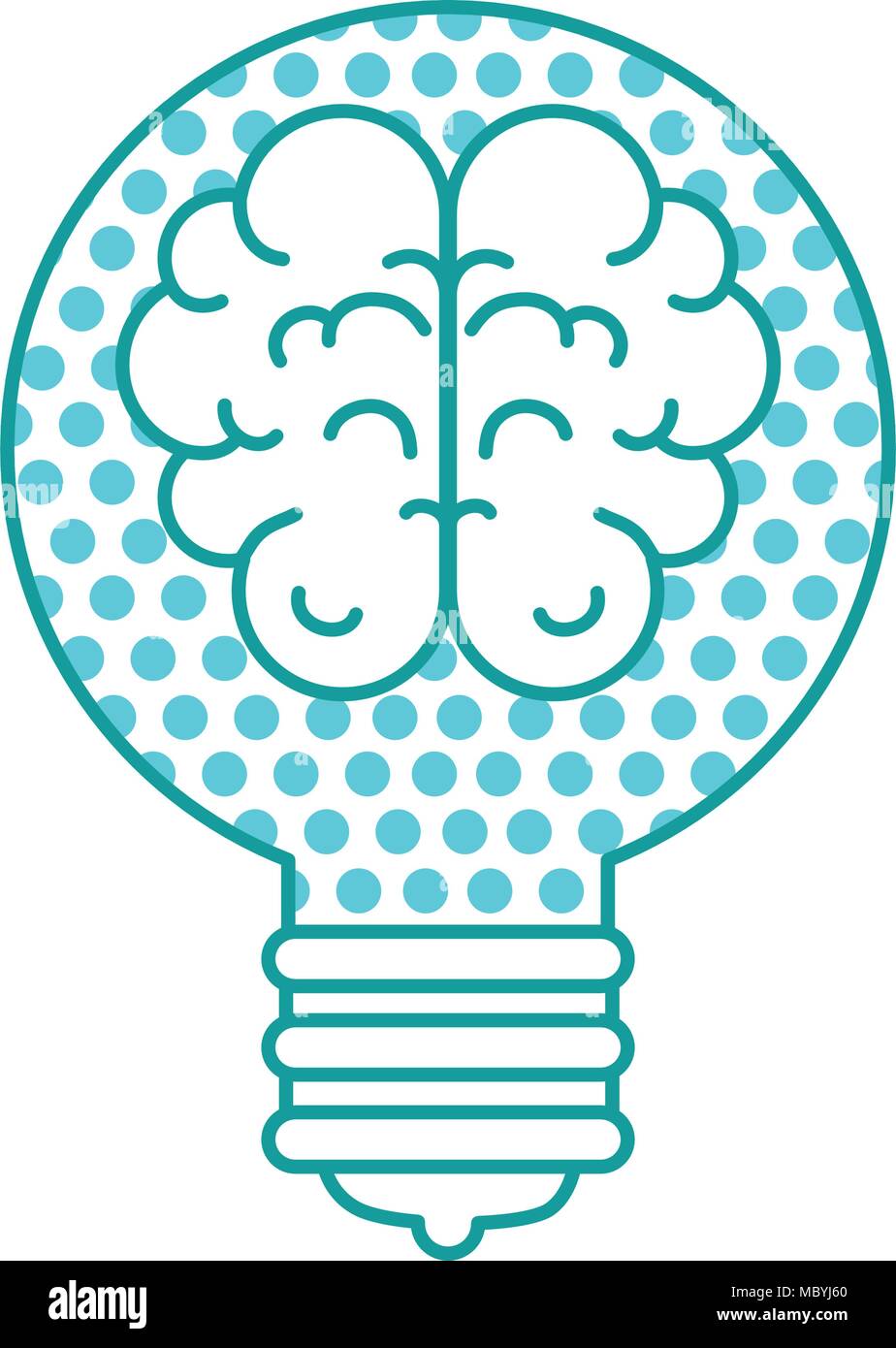 bulb light idea with brain vector illustration design Stock Vector ...