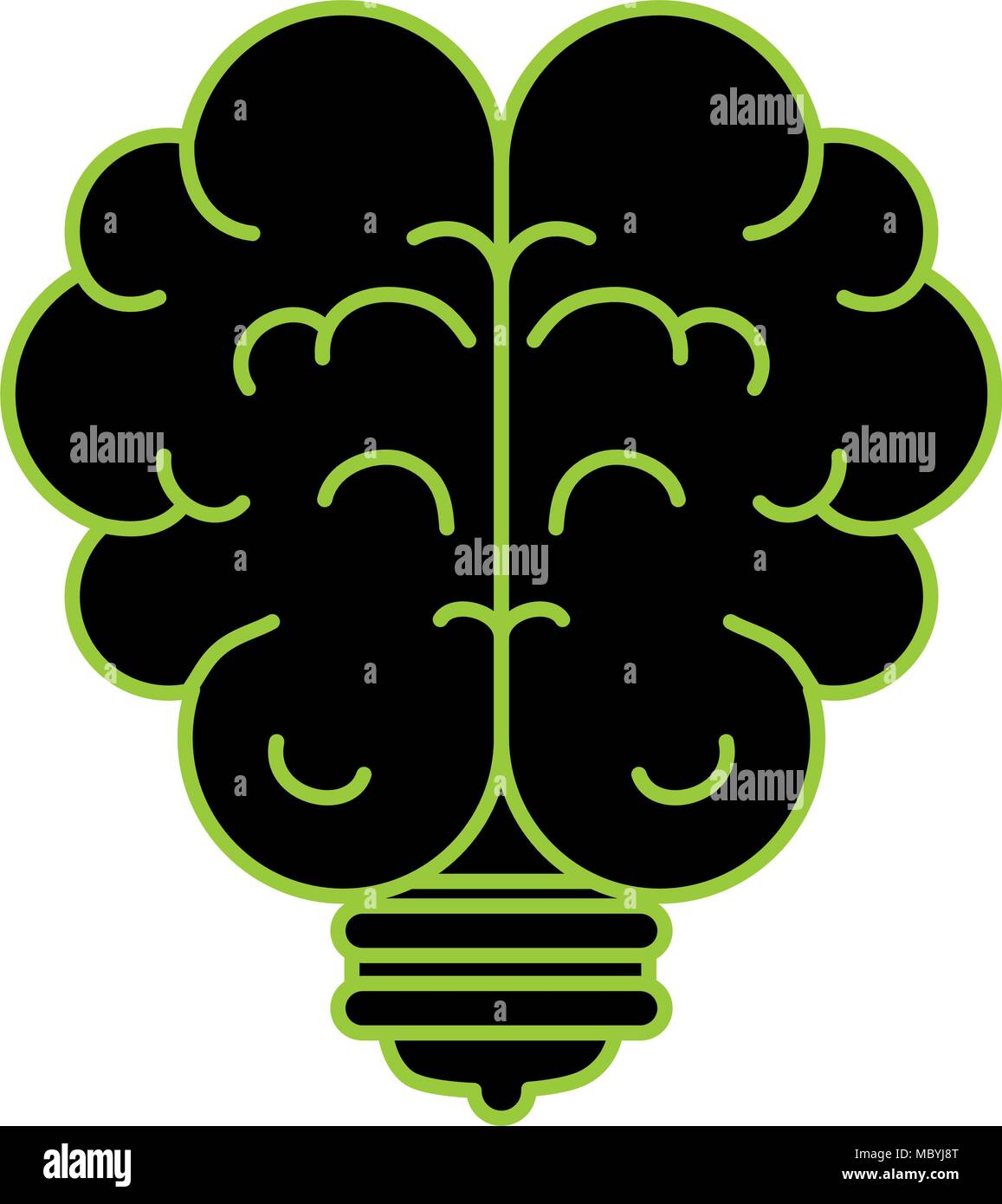 bulb light idea with brain vector illustration design Stock Vector ...