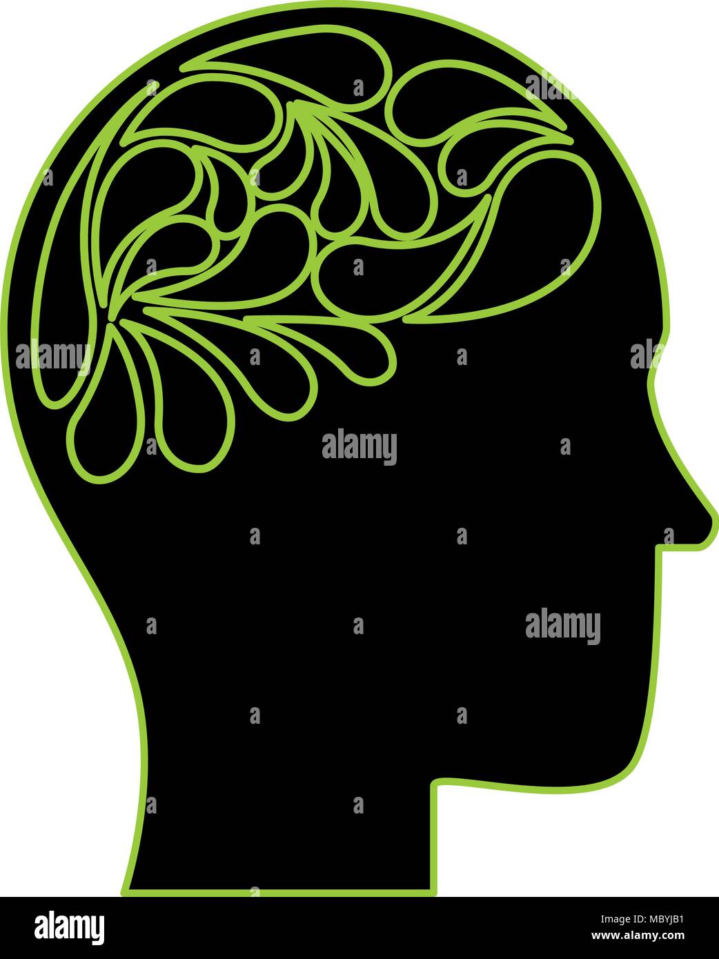 human profile thinking icon vector illustration design Stock Vector ...