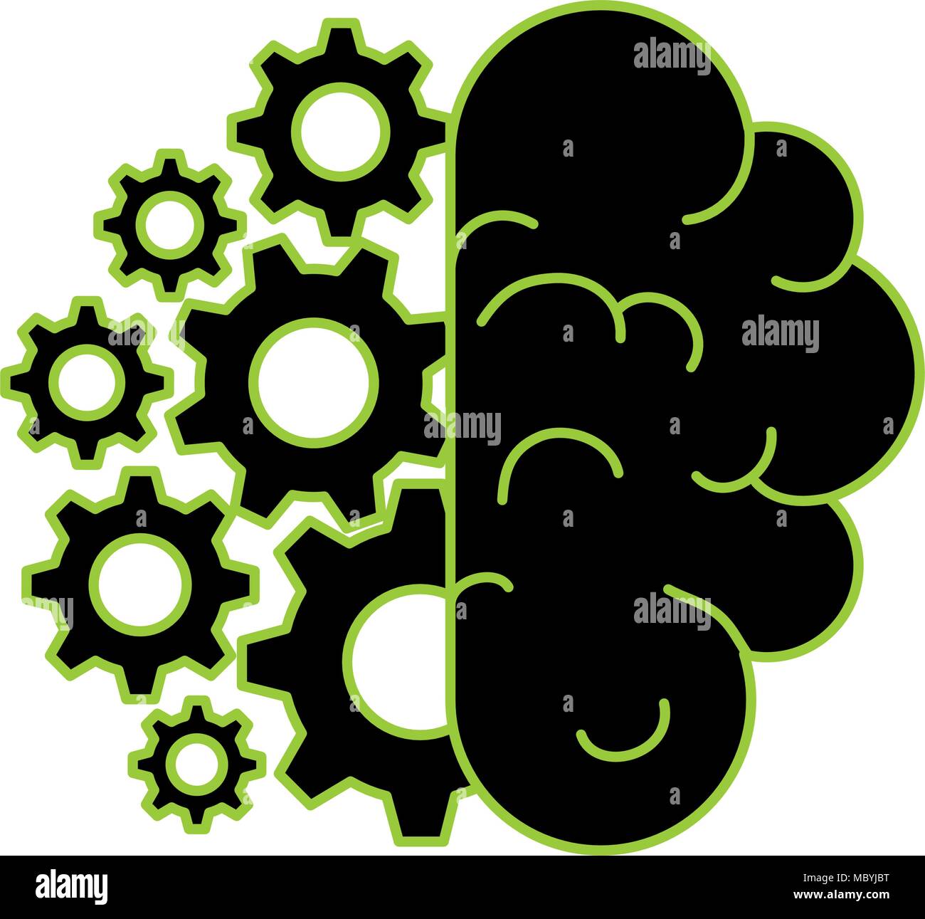 brain human with gears vector illustration design Stock Vector Image ...