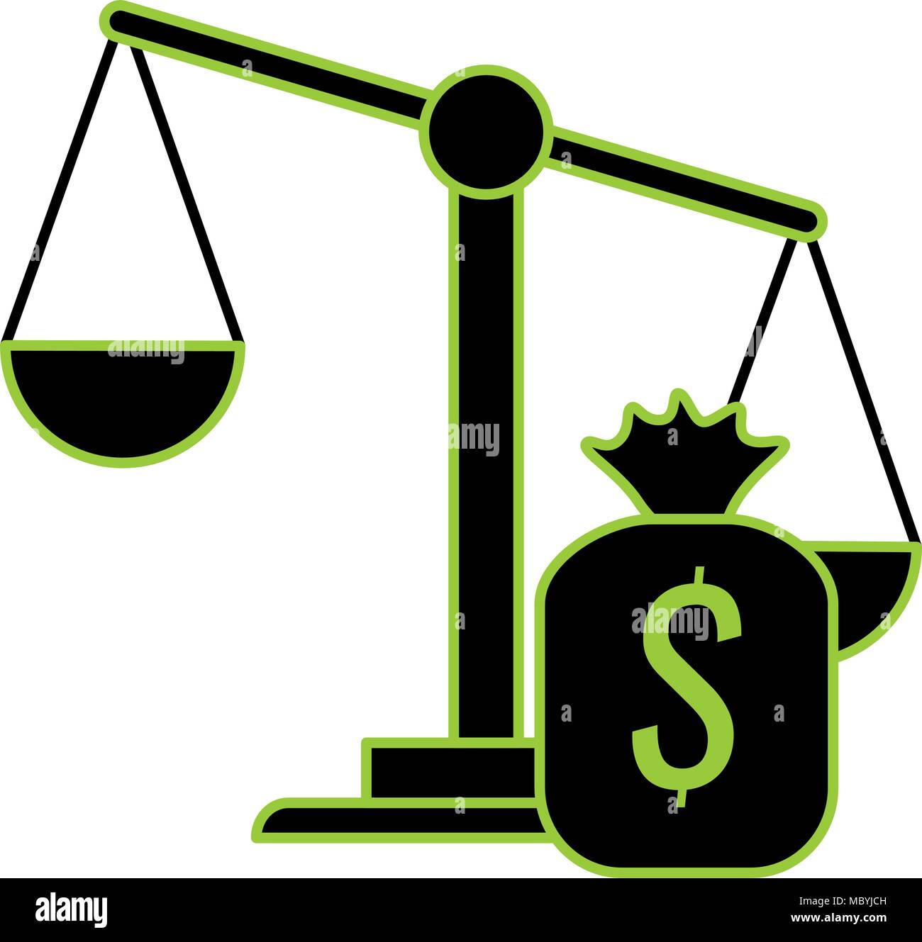 weight scale with money bag vector illustration design Stock Vector ...