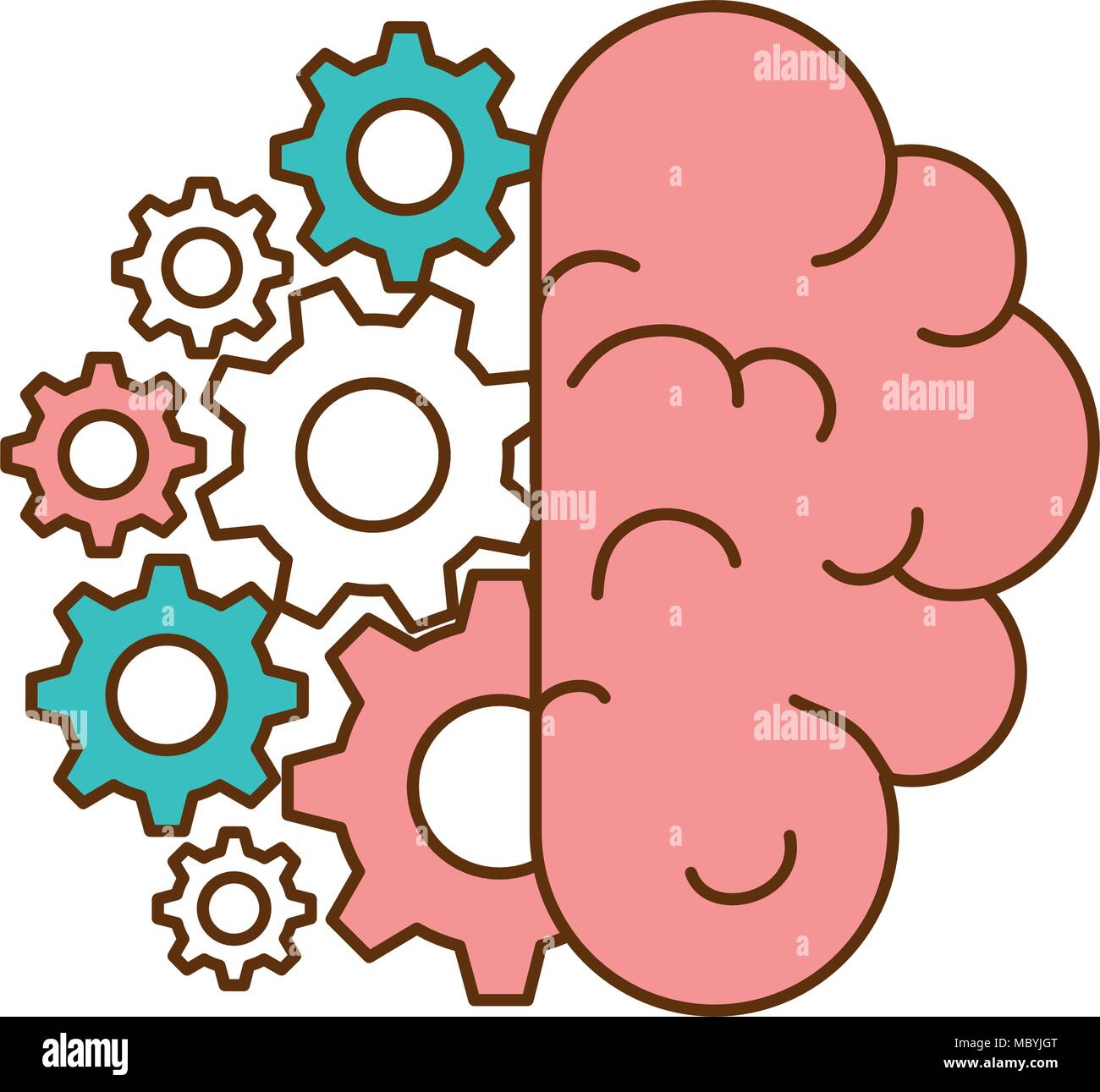 brain human with gears vector illustration design Stock Vector Image & Art - Alamy